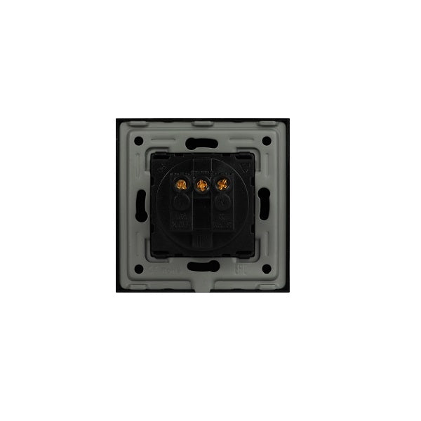 Priza simpla cu capac, standard german, 2P+T, rama din sticla, 16A ...