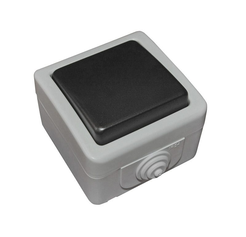 Intrerupator simplu, aparent, 10A, IP54, gri, Adeleq 22-600/GRI ...